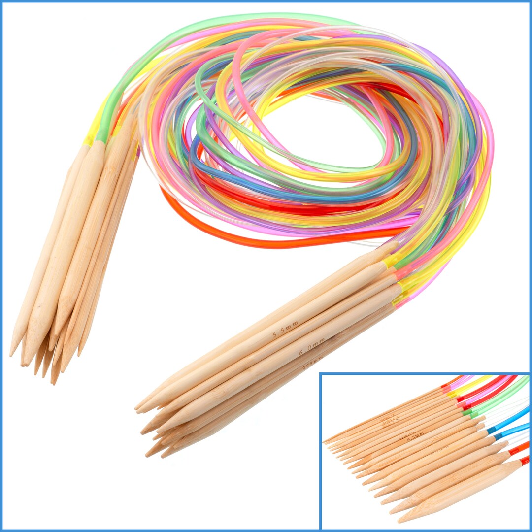 18pcs 100cm Bamboo Circular Knitting Needles With Tube 2mm - 10mm ...