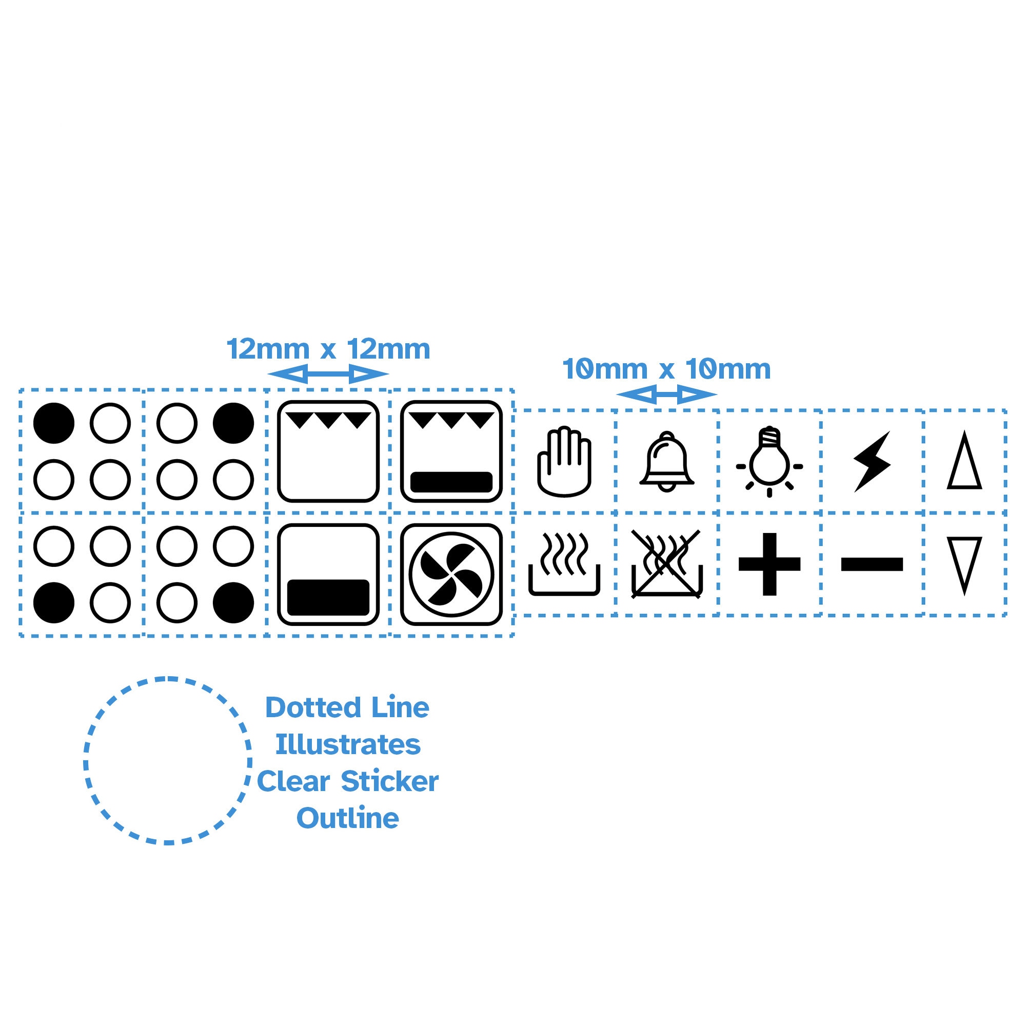 4 Hob With Symbols Cooktop Stickers Self Adhesive Labels Black Print ...