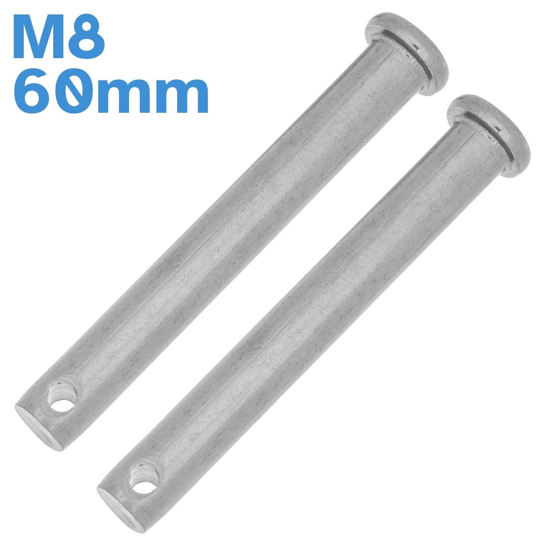 2pcs M8 8mm X 60mm Clevis Pin 304 Stainless Steel Single Hole Flat Head ...