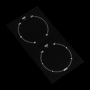 White Print 2 Dials Lo-hi Lo-med-hi AC/CCW Cooktop Burner Label Clear ...