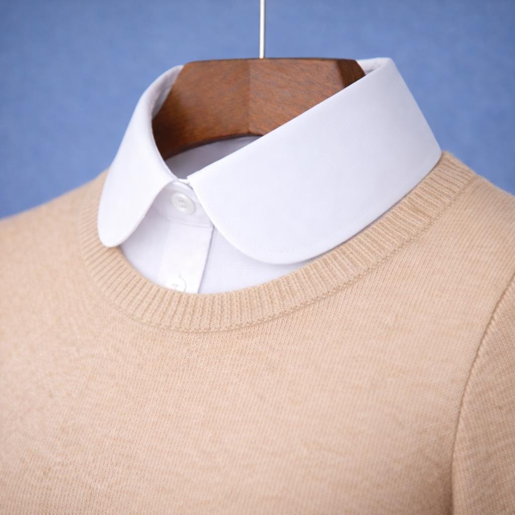 White False Peter Pan Round Cotton Collar Design for Women Girls Ladies ...