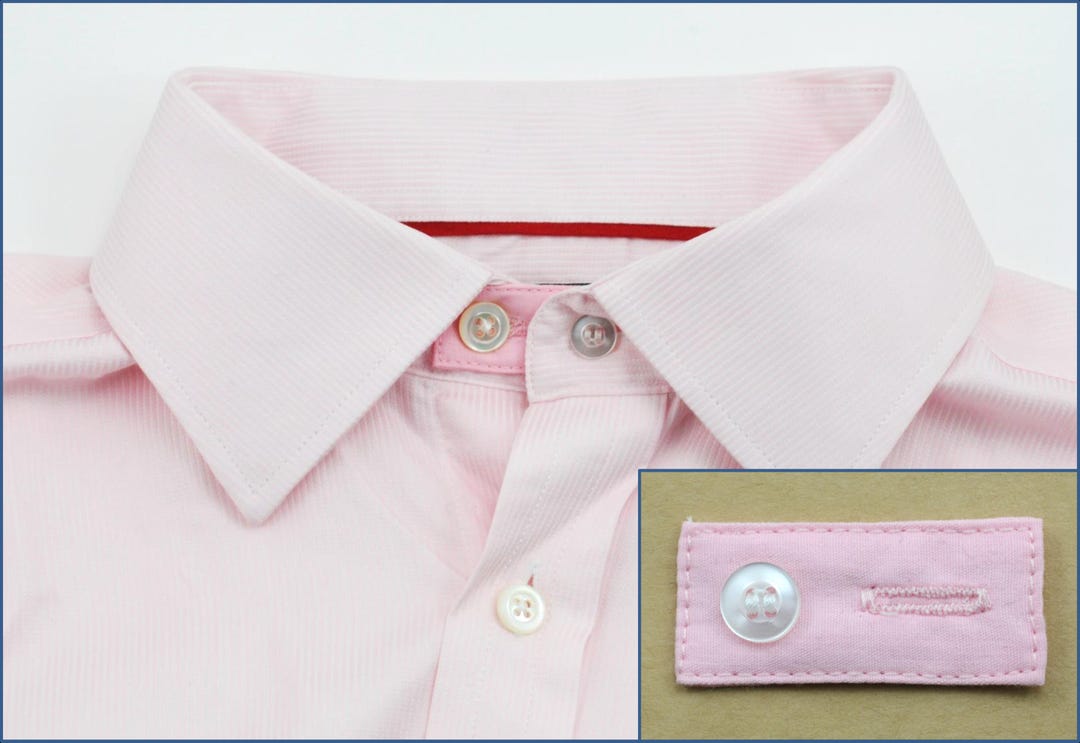 Pink Cotton Poplin Collar Extender - for Shirt Blouse Collared Top ...