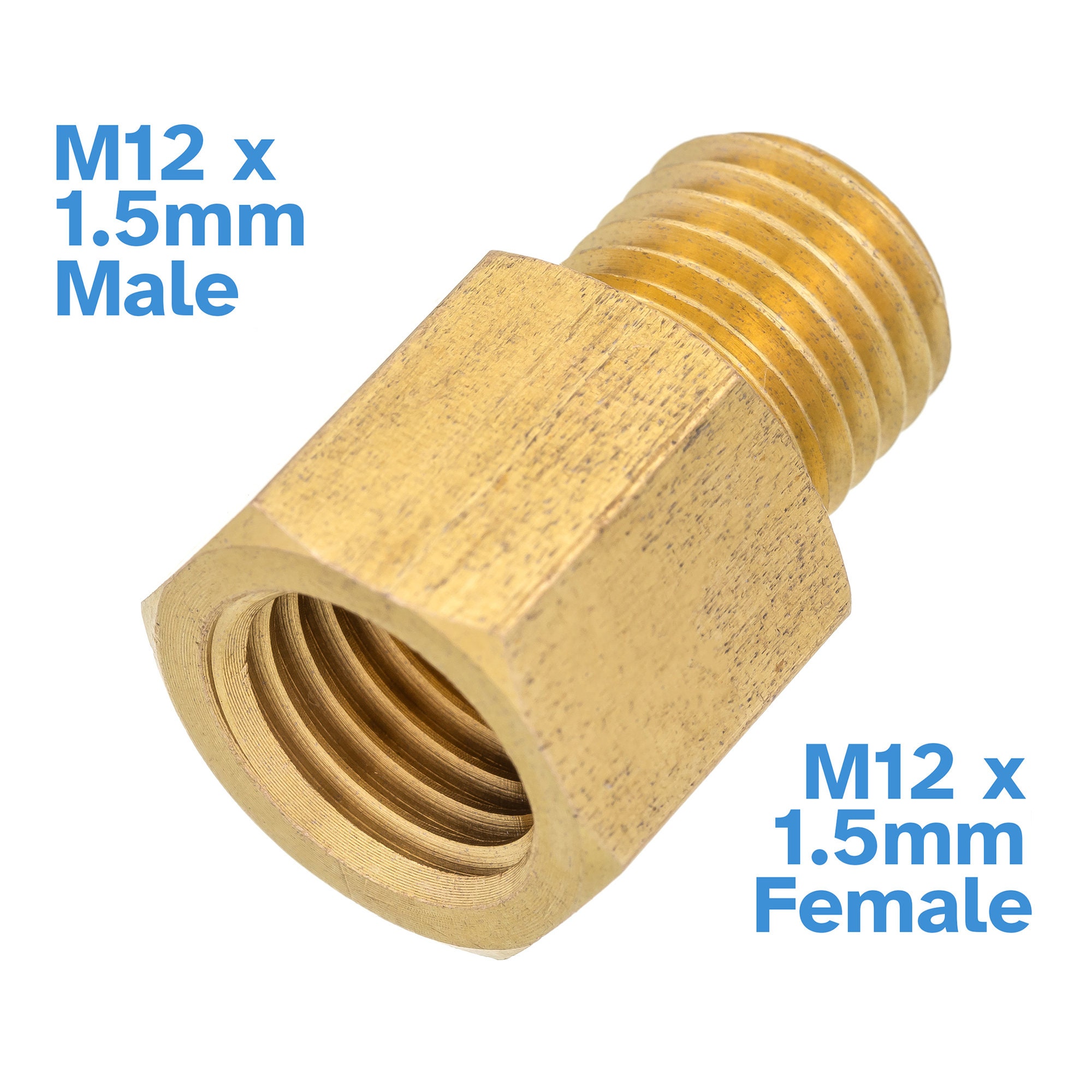 M12 X 1.5mm Male to M12 X 1.5mm Female Brass Pipe Fitting Coupler ...