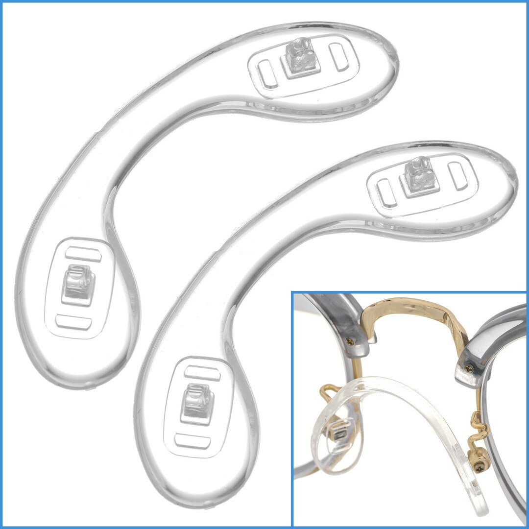 2pcs U Shape Nose Pads 50mm X 42mm X 16mm Clear Silicone Soft Screw in ...