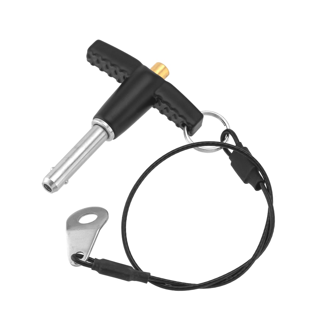 6mm X 20mm Ball Lock Pin With Cable & Black T Head Stainless Steel ...