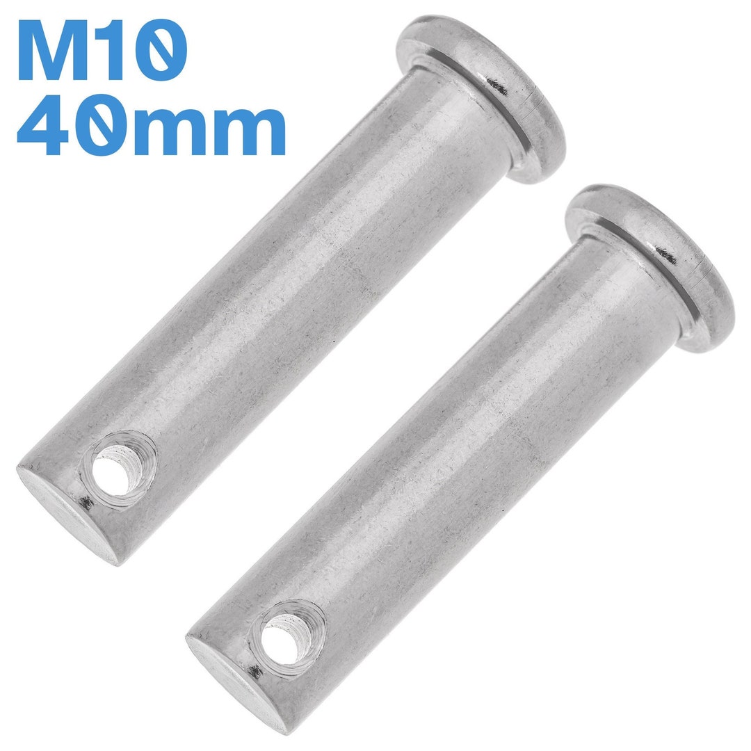 2pcs M10 10mm X 40mm Clevis Pin 304 Stainless Steel Single Hole Flat ...