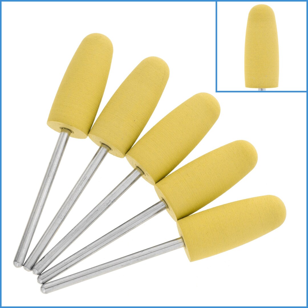 5pcs 600 Grit 10mm Blunt Head Diamond Silicone Rubber Burr Rotary Drill ...