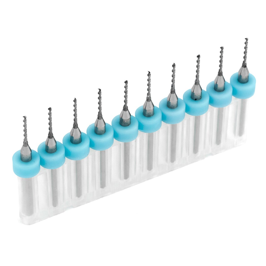 10pcs 1.0mm Tungsten Carbide Twist Drill Bit 3.175 (1/8") Shank High ...