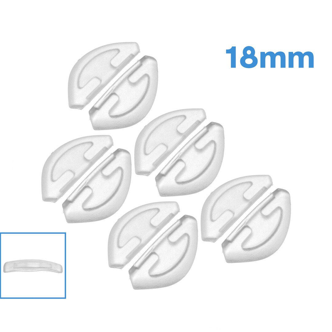 5 Pairs 18mm X 8mm Slot in Frosted Silicone Nose Pads Eyeglass Glasses ...