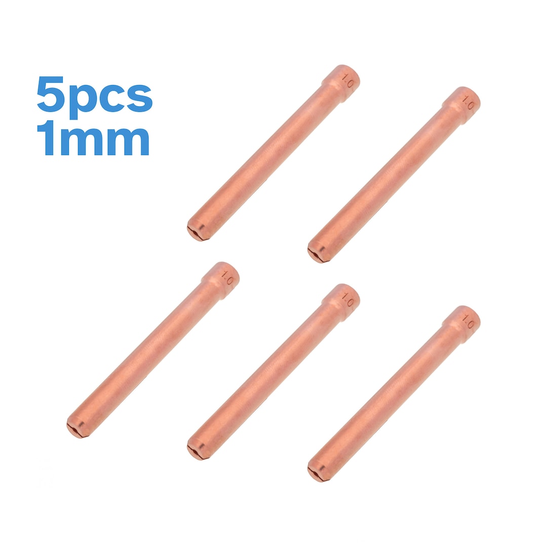 5pcs 1.0mm X 50mm Copper Collet With Slit for Tig Welding Torch Split ...