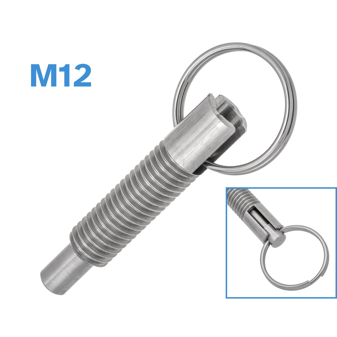 1pc M12 Thread 8mm Indexing Spring Plunger With Pull Ring Stainless ...