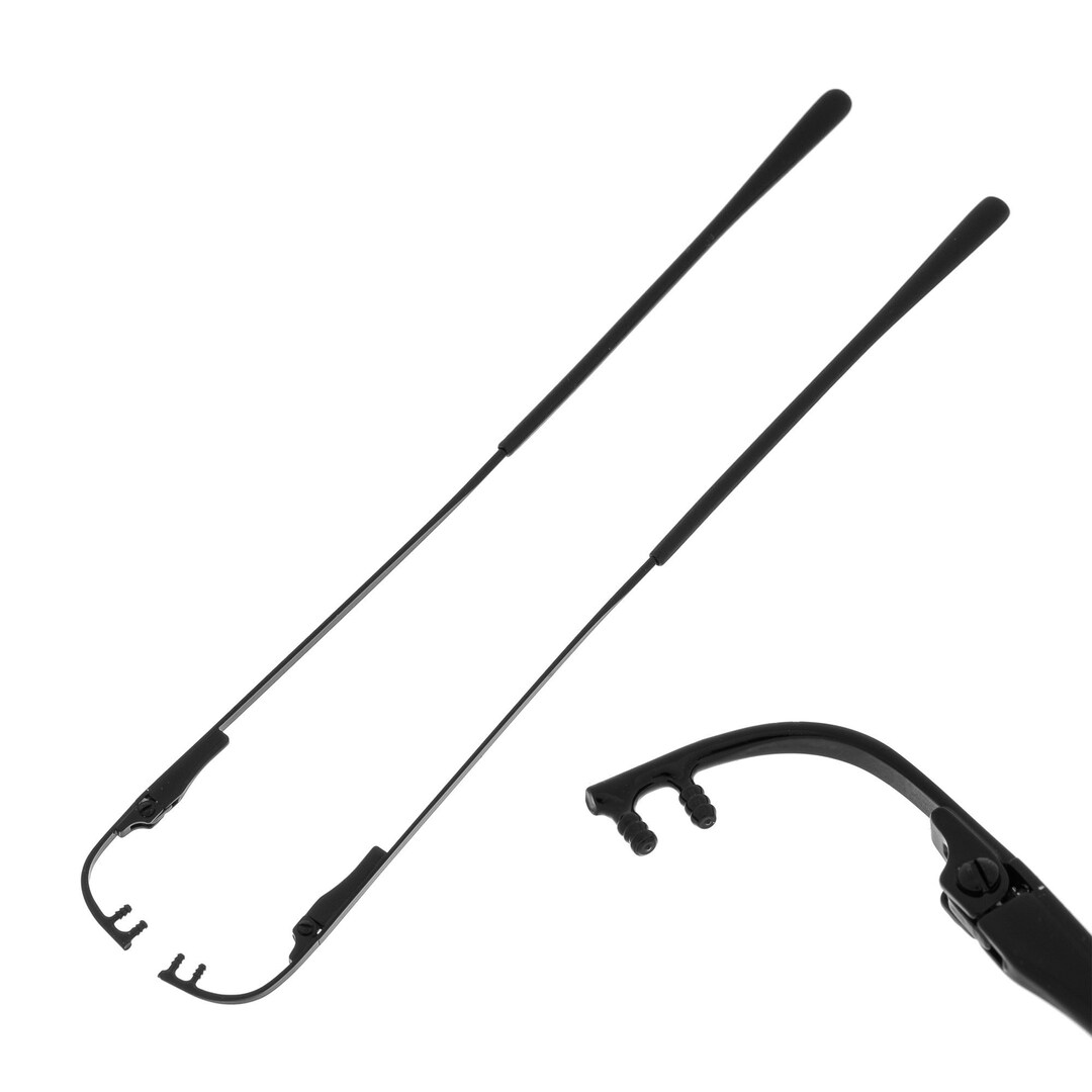 2pcs Black Metal 15cm Rimless Eyeglass Spring Hinge Temple Arms With ...