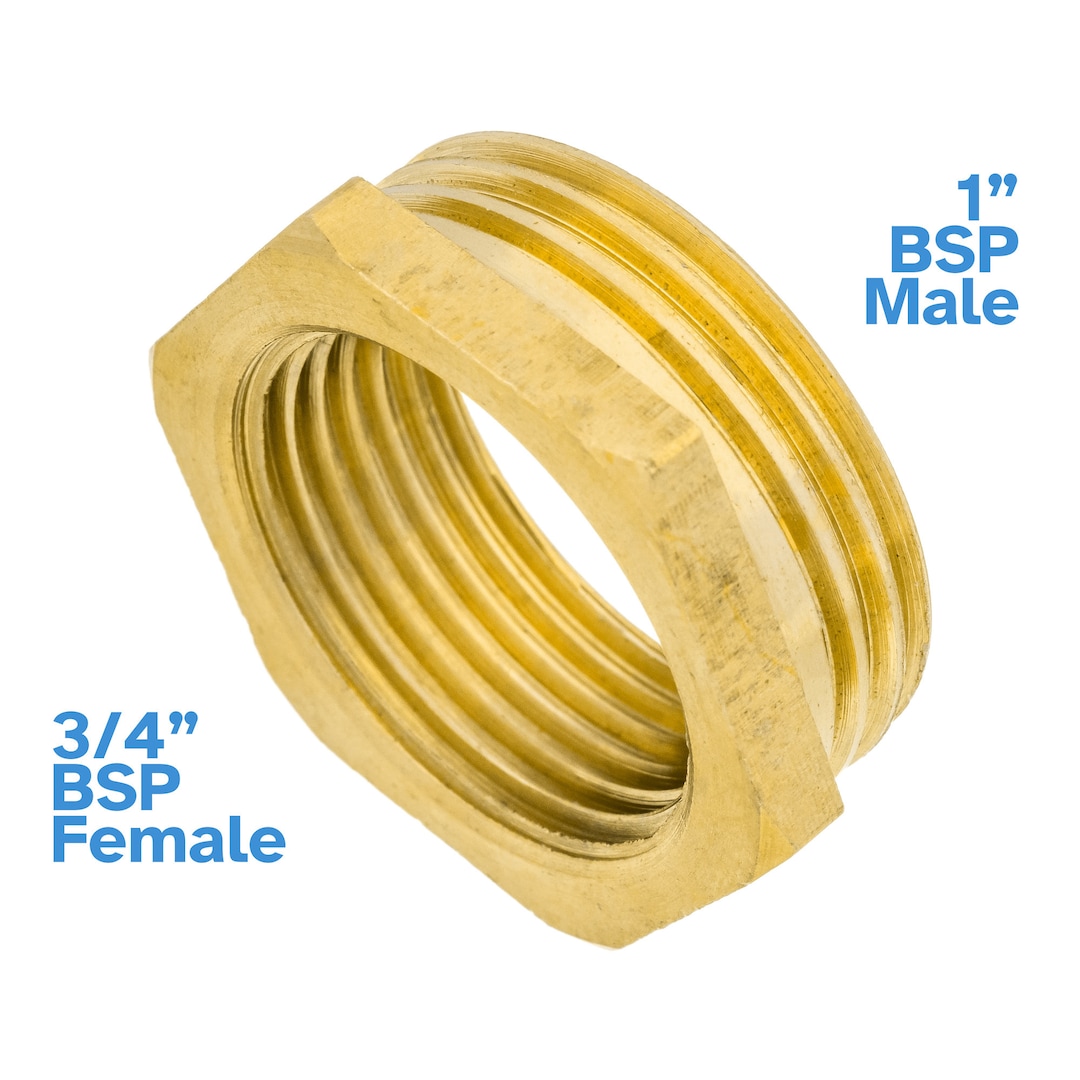 1" BSP Male to 3/4" BSP Female Brass Pipe Fitting Coupler 13mm Length ...