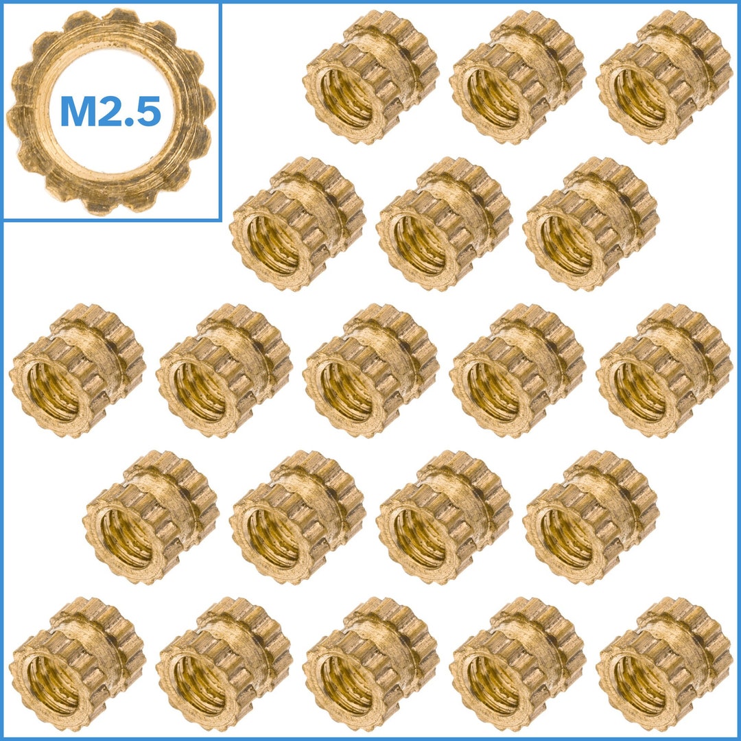 20pcs M2.5 Thread 3mm X 3.5mm Knurled Nuts Solid Brass Hand Tighten ...