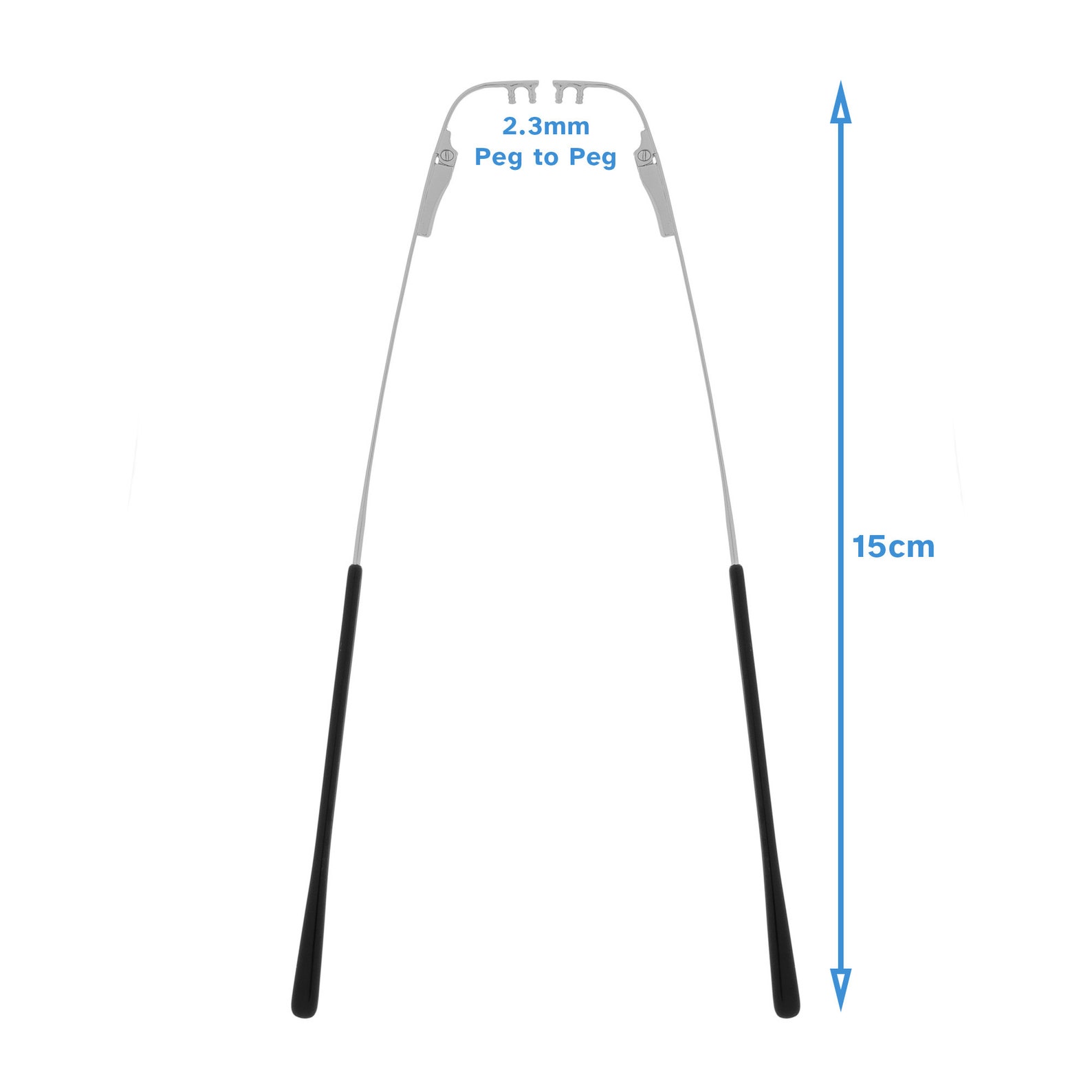 2pcs Silver Metal 15cm Rimless Eyeglass Spring Hinge Temple Arms With ...