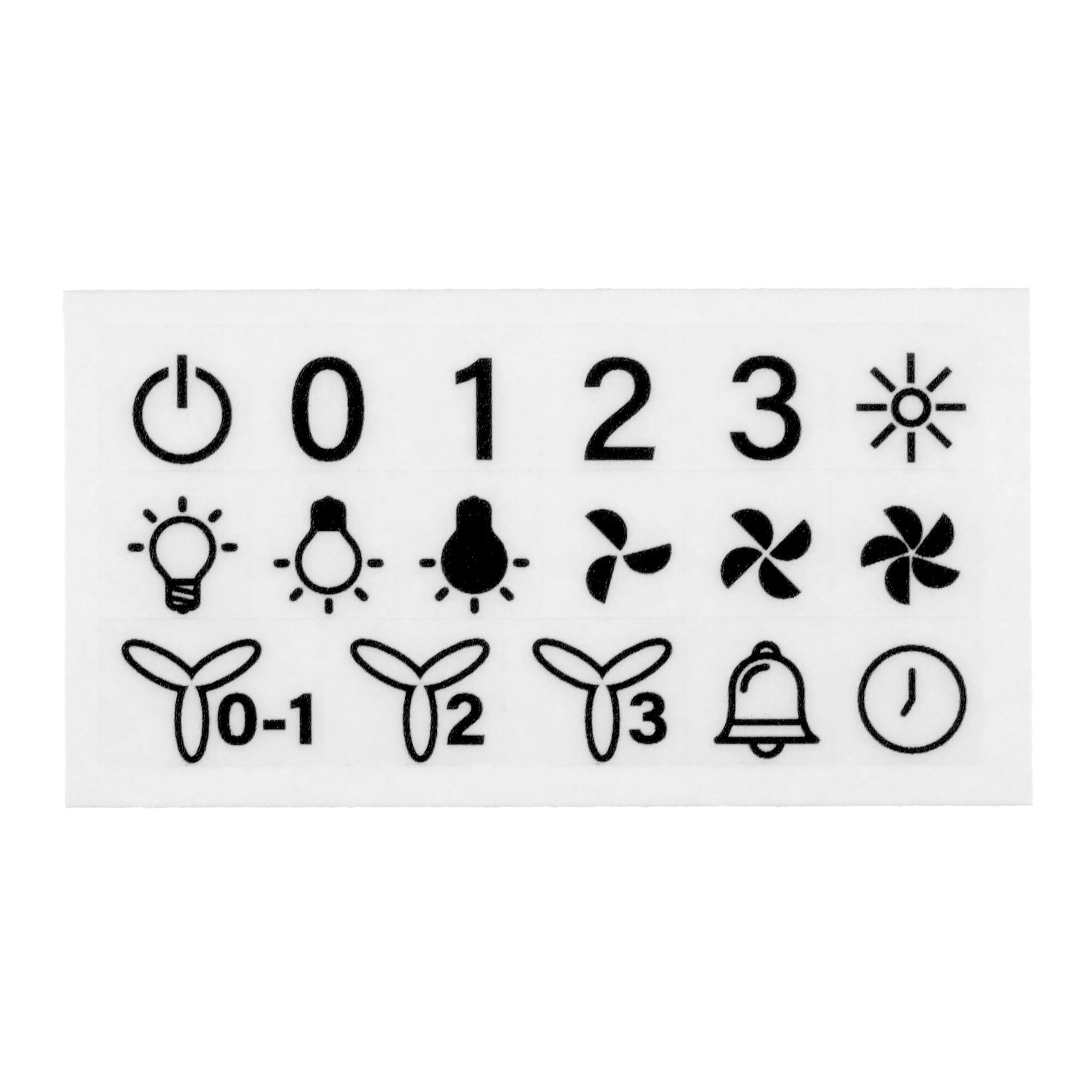 Black Text Range Hood Sticker Extractor Ventilation Fume Fan Switch ...