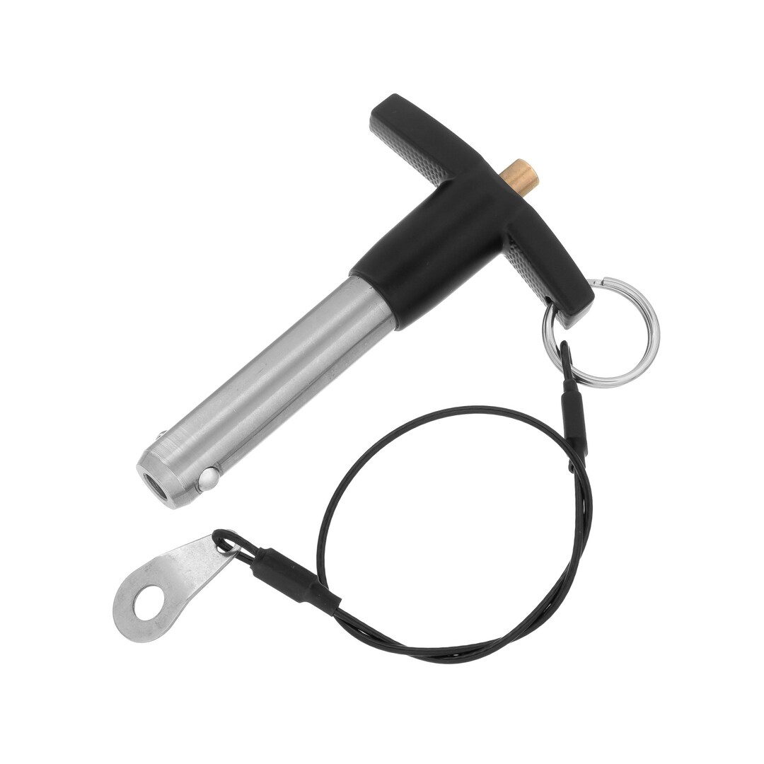 12mm X 40mm Ball Lock Pin With Cable & Black T Head Stainless Steel ...