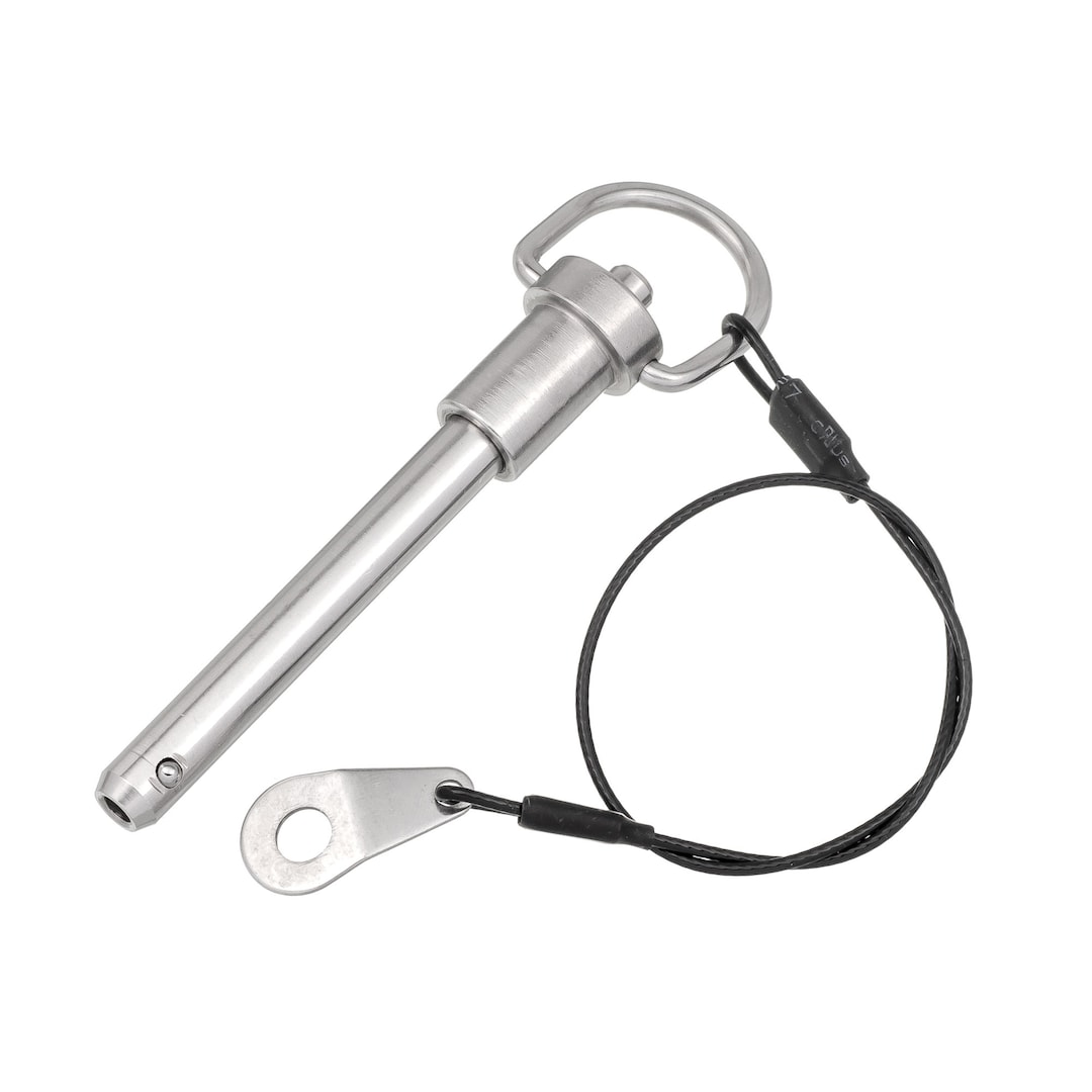 8mm X 50mm Quick Release Ball Lock Pin With 26cm Wire Cable Stainless Steel Self Locking Fasten ...