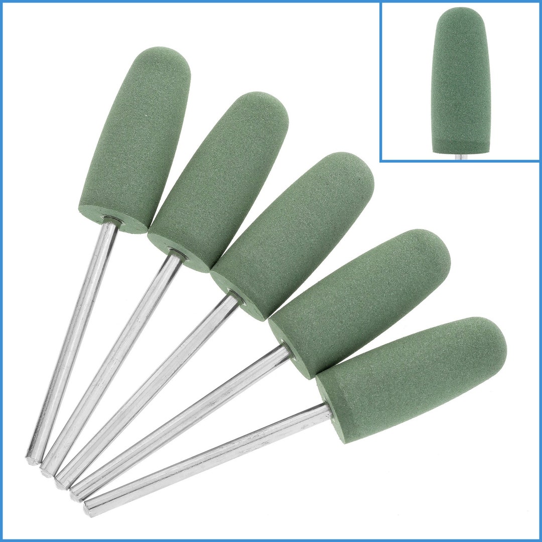 5pcs 320 Grit 10mm Blunt Head Diamond Silicone Rubber Burr Rotary Drill ...