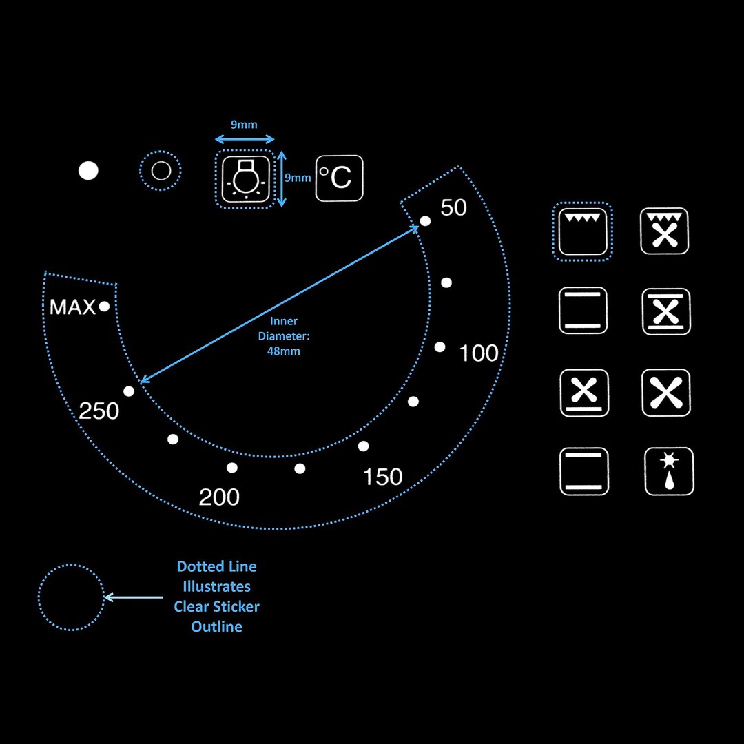 White Print 50-275/max Degree Clockwise Temperature & Symbol Control ...