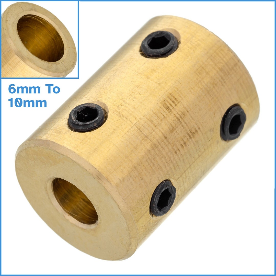 6mm to 10mm Brass Motor Shaft Coupler Drive Connector Adapter ...