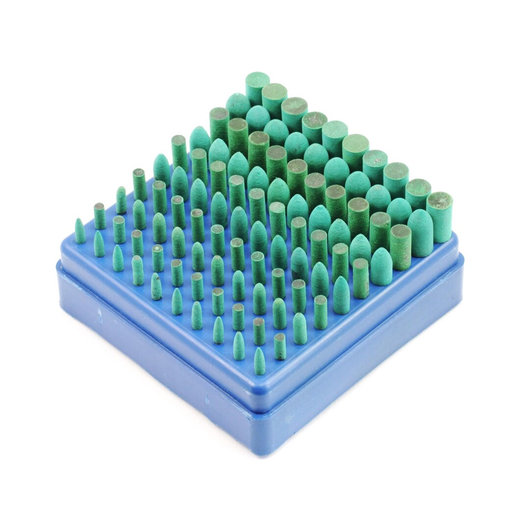 100pcs Cylinder & Cone Fine Rubber Burr Elastic Diamond Head 3mm Shank ...