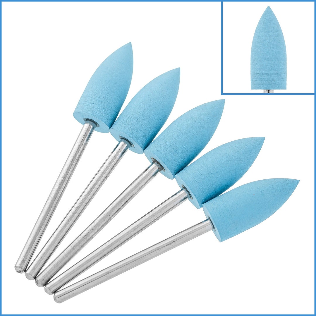 5pcs 800 Grit 9mm Diameter Diamond Silicone Rubber Burr Rotary Drill ...