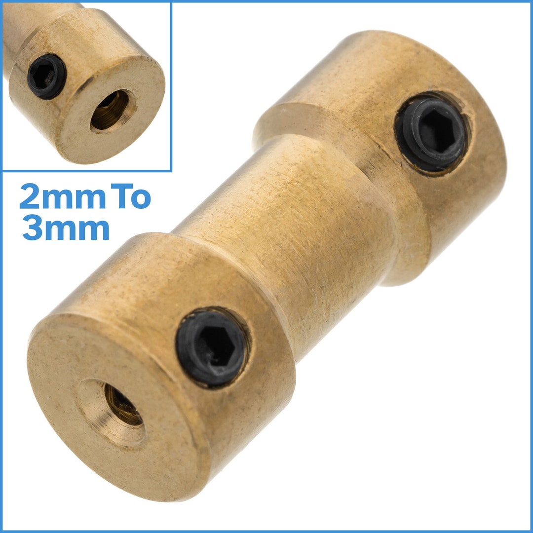2mm to 3mm Brass Motor Shaft Coupler Solid Straight Drive Connector ...