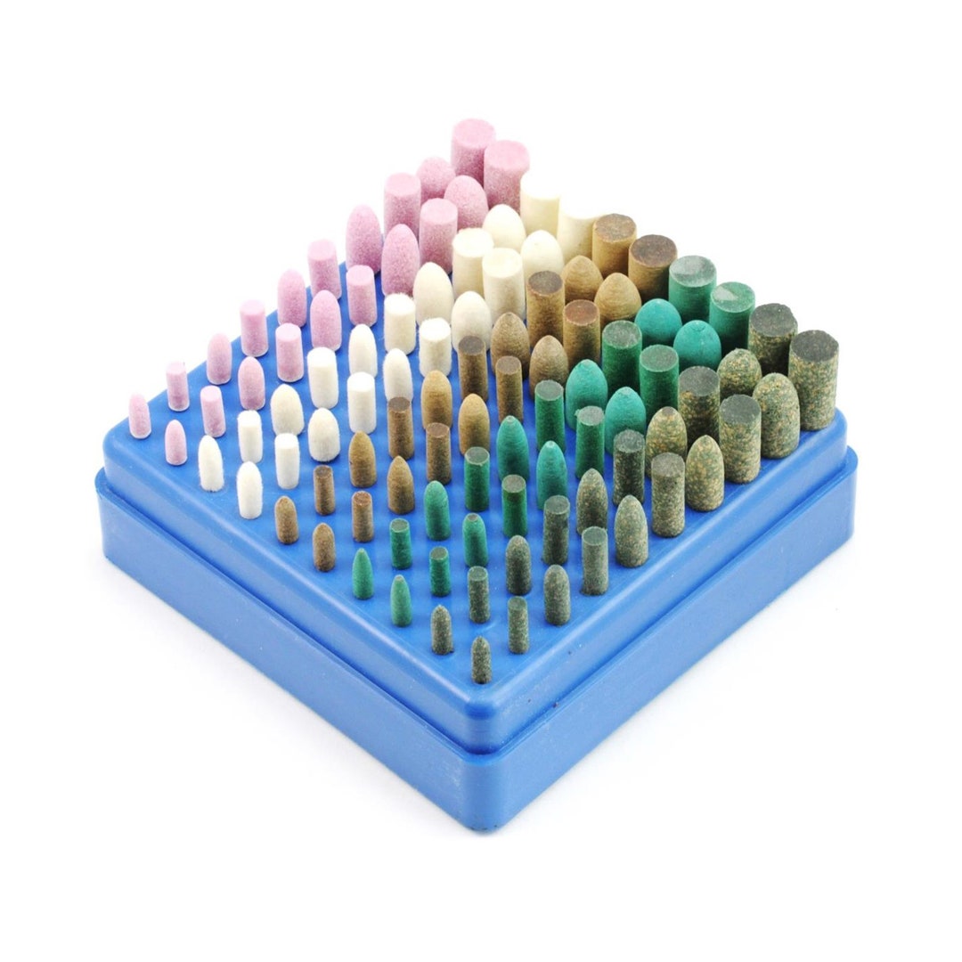 100pcs Stone Wool Felt Leather Rubber Burr Head Cylinder Cone 3mm ...