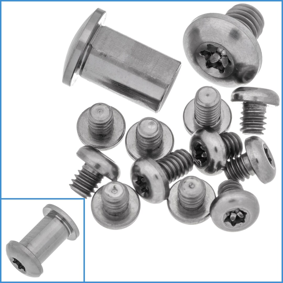 13pcs Silver Titanium EDC Knife Handle Rivet Set Torx Dome Head Screw ...
