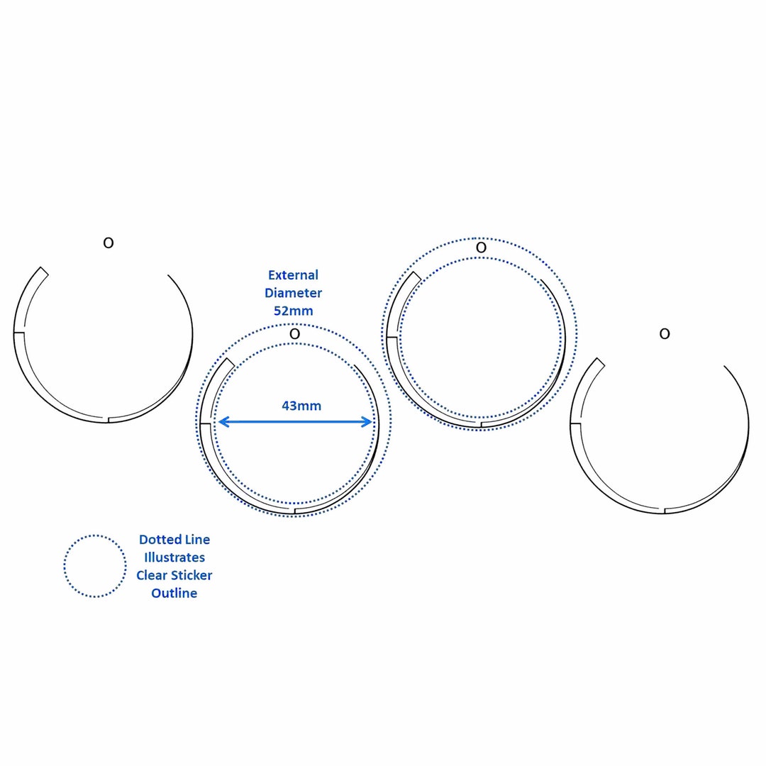 Black Text 4pcs 43mm Internal Diameter Clockwise Temperature Indicator ...