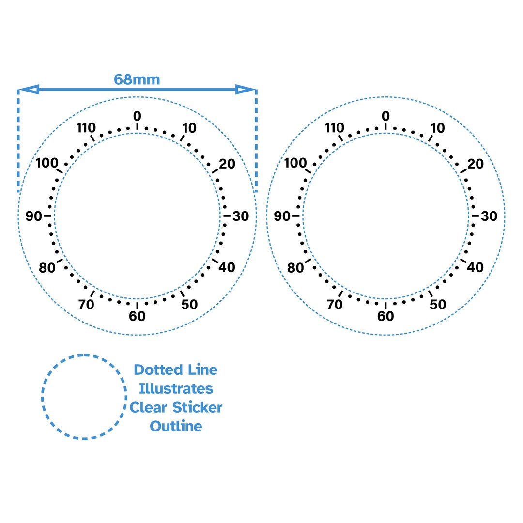 2x Pair 120 Minute Timer Self Adhesive Label Black Print Clockwise ...