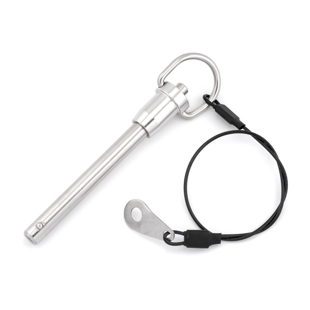 8mm X 60mm Quick Release Ball Lock Pin With 26cm Wire Cable Stainless ...