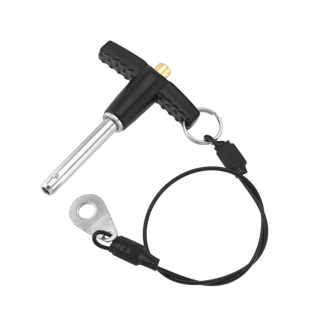 6mm X 30mm Ball Lock Pin With Cable & Black T Head Stainless Steel ...