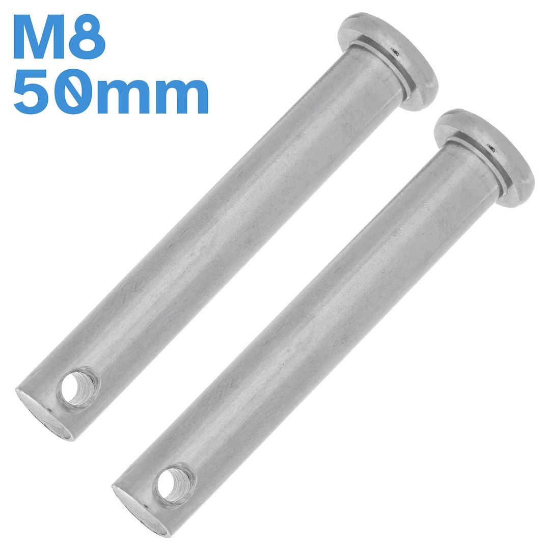 2pcs M8 8mm X 50mm Clevis Pin 304 Stainless Steel Single Hole Flat Head ...