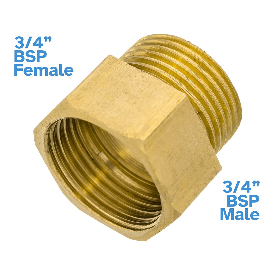 3/4 BSP Male to 3/4 BSP Female Brass Pipe Fitting Coupler 27mm Length ...