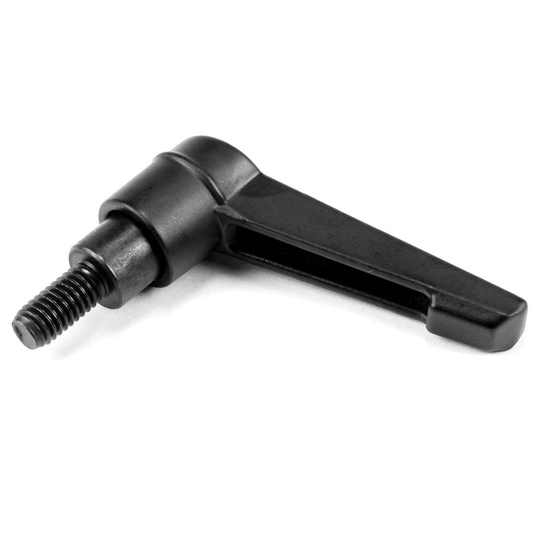M6 12mm Male Thread Clamping Lever Black Metal Alloy Zinc 39mm Grip ...