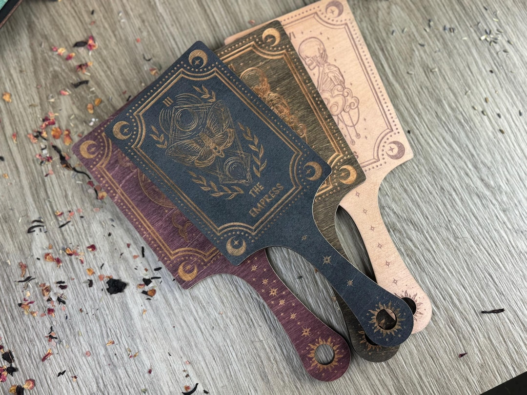 Wooden Hand Mirror, Tarot Card Mirror With Handle - Etsy