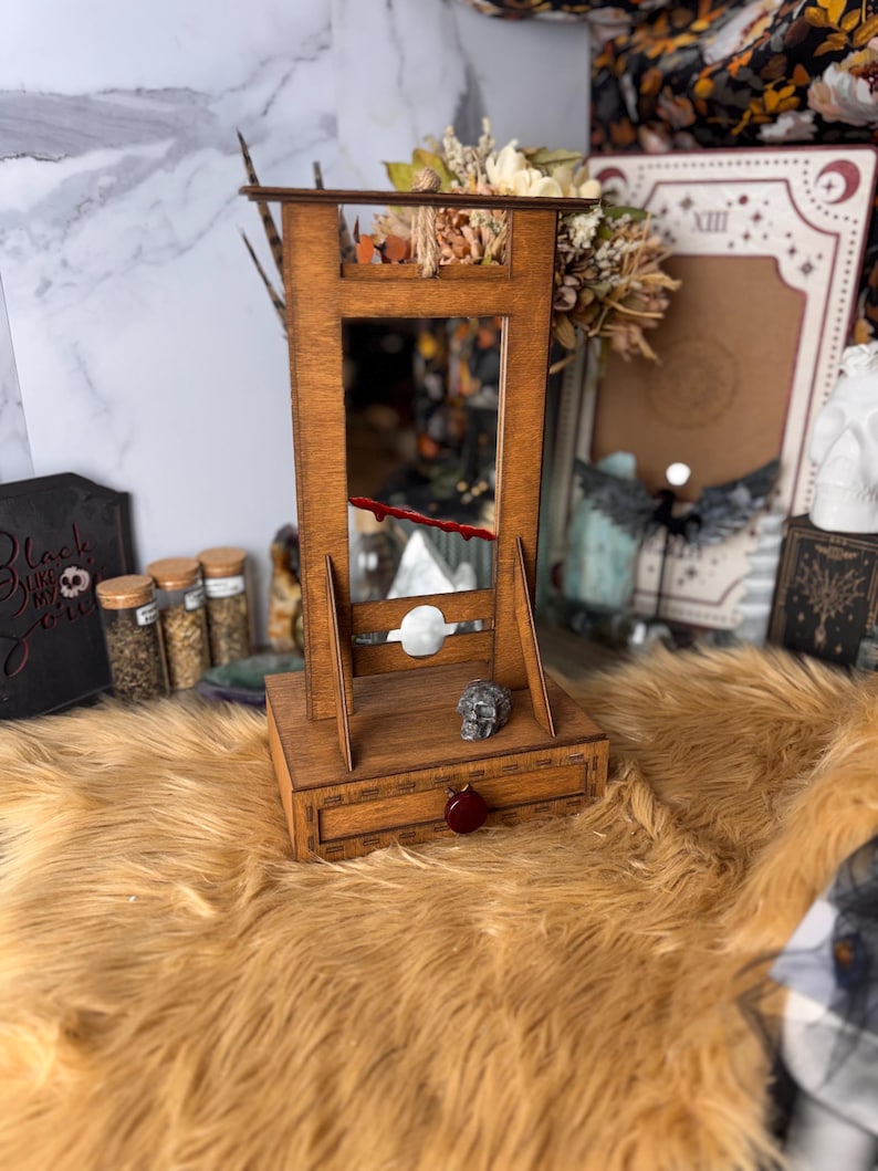 Handmade Wooden Guillotine Mirror Gothic Horror Decor Moving Lunette ...