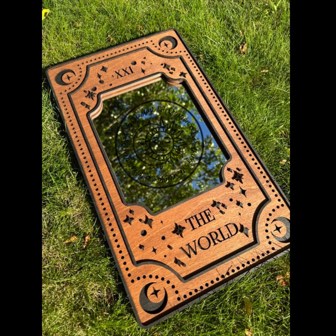 Large Tarot Card Wall Mirror: Witchy 3D Mandala Decor Art for Spiritual ...