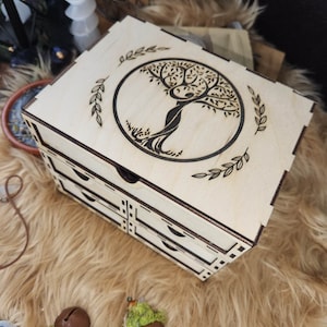 Small Tarot Card Holder, 5 Drawer Box, 4 Tarot Deck Holder, Tarot ...