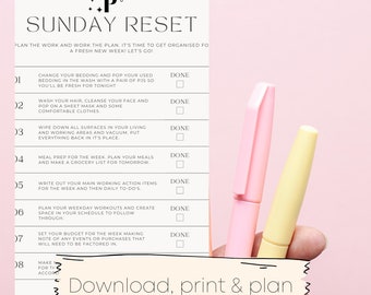 Sunday Reset Checklist - Etsy