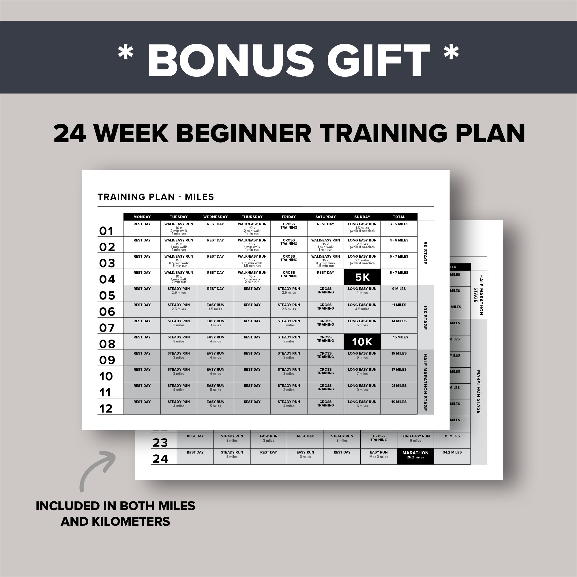 First Marathon Training Planner and Tracker, 24 Week Running Diary Log ...