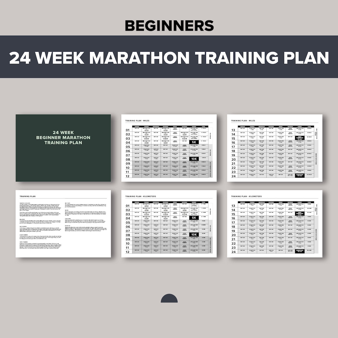 24 Week Beginner Marathon Training Plan, First Marathon Running ...