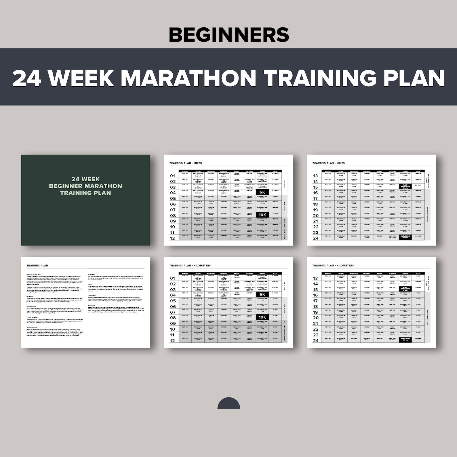 24 Week Beginner Marathon Training Plan, First Marathon Running ...