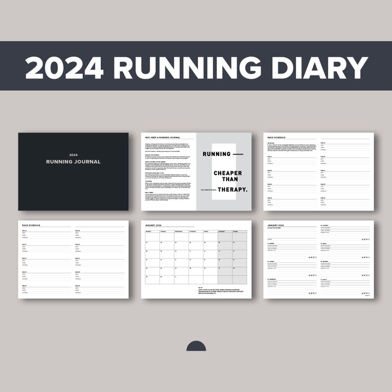 2024 Running Journal, Dated Training Planner and Tracker, 52 Week ...