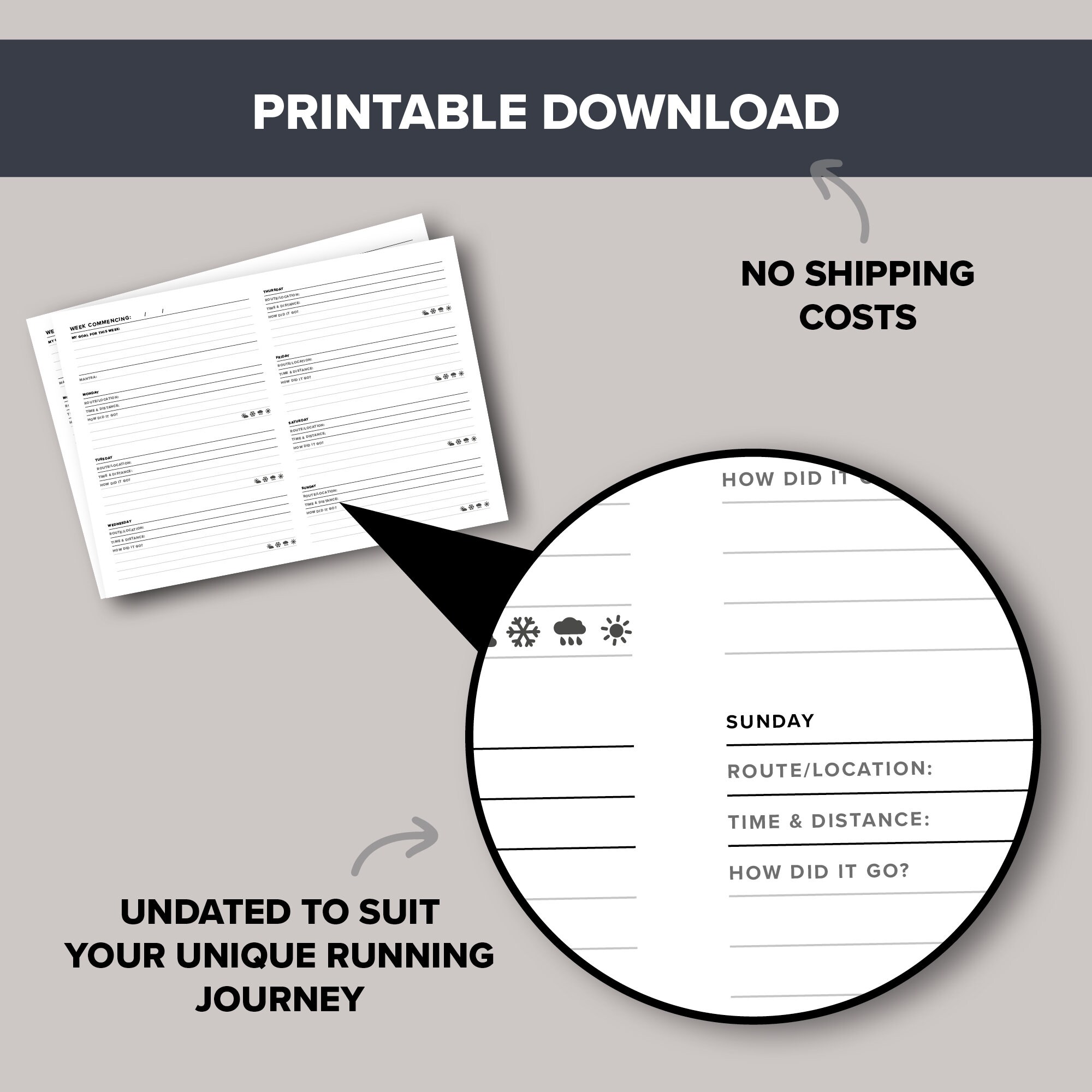 365 Running Journal, Undated Training Planner and Tracker, 52 Week ...