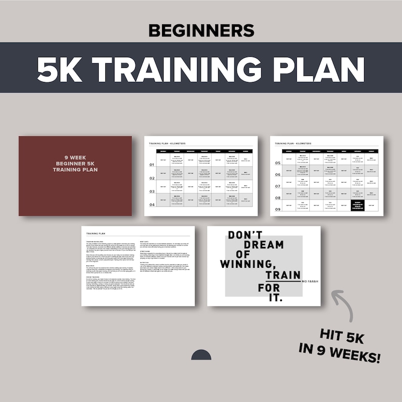 Beginner 5K Training Plan, Couch to 5K, 5K Running Programme, Printable ...