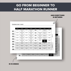 16 Week Beginner Half Marathon Training Plan, First Half Marathon ...