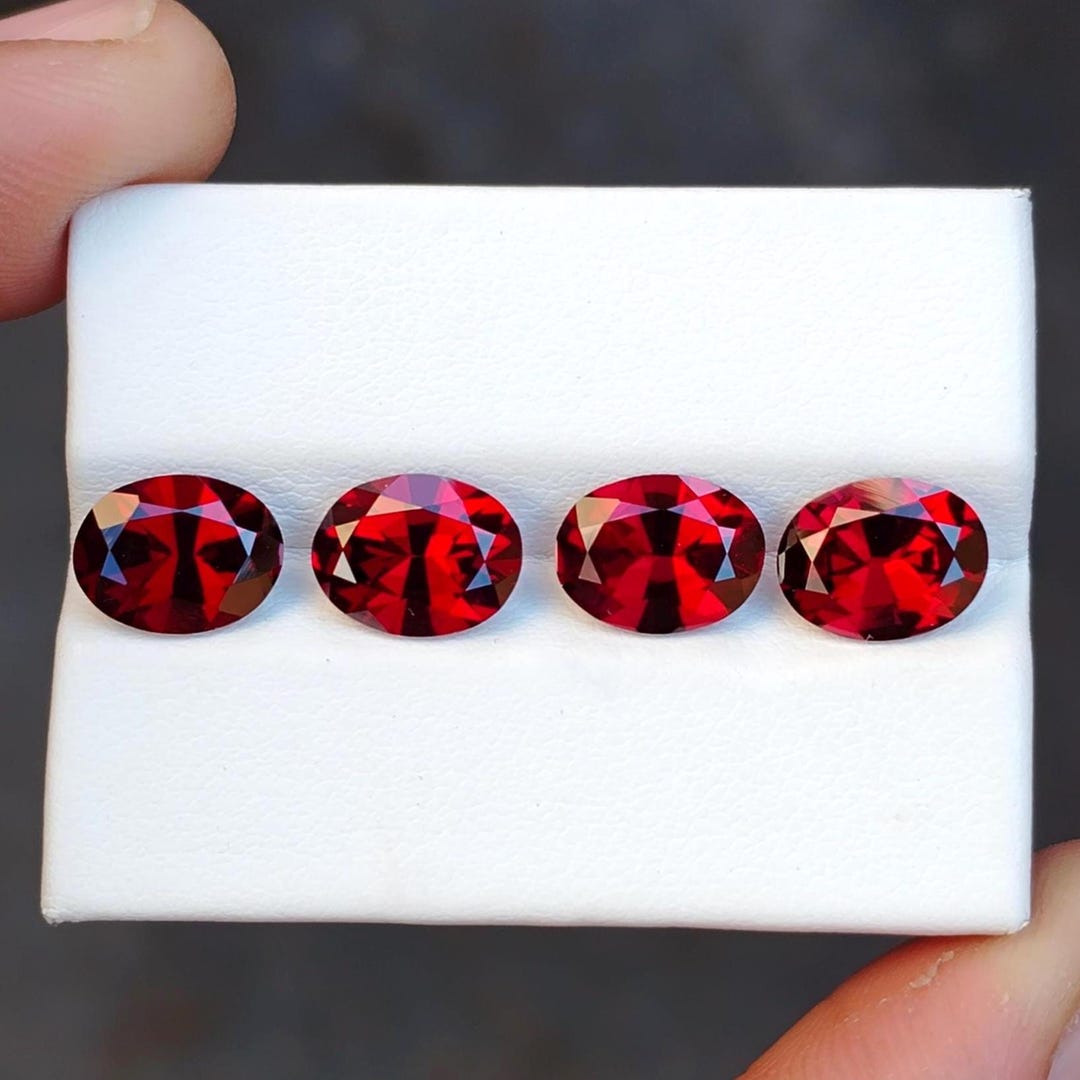 7 X 9MM Natural Red Garnet Oval Cut Gemstone, Ring Size Stone, New ...